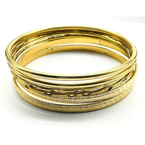 Unbranded | Jewelry | Smooth And Textured Bangle Bracelets Lot Of 6 ...